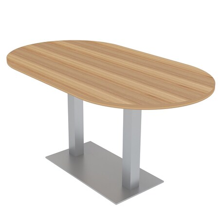 Skutchi Designs Small 6 Person Conference Table with Metal Base, Racetrack Shaped, 5X3 ...